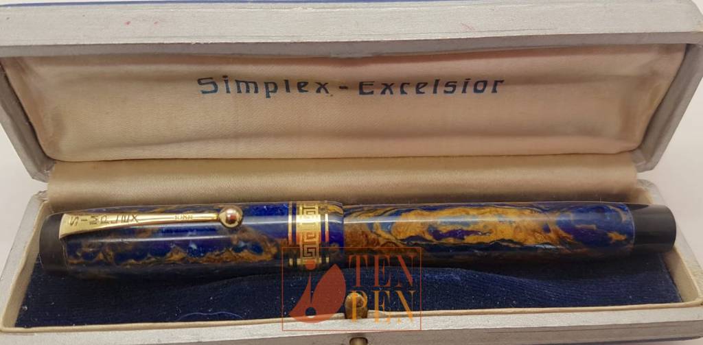SIMPLEX EXCELSIOR blue and bronze celluloid | Tenpen - By Letizia Iacopini