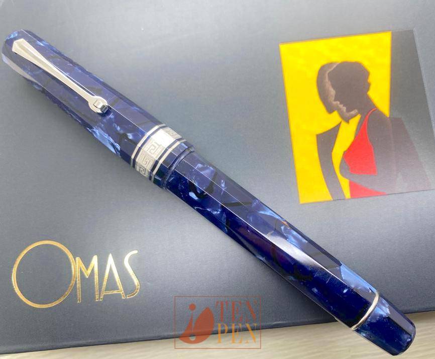 OMAS THE PARAGON BLUE ROYALE CELLULOID - HT - RARE STUB NIB | Tenpen ...