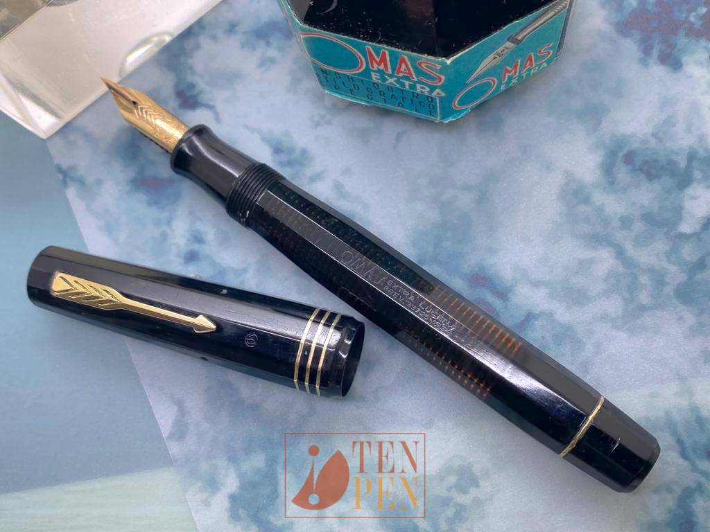 OMAS EXTRA LUCENS BLACK CELLULOID SR. SIZE | Tenpen - By Letizia Iacopini