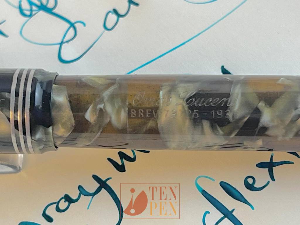 OMAS LUCENS SENIOR SIZE- GRAY MARBLED CELLULOID - WARTIME FINISH ...