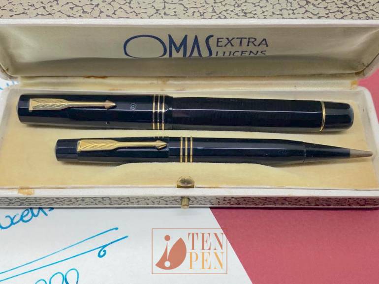 OMAS EXTRA LUCENS SET IN BOX - BLACK CELLULOID | Tenpen - By Letizia ...