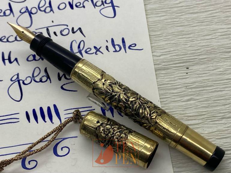 STILUS SAFETY PEN - GOLD FILLED FLORAL OVERLAY | Tenpen - By Letizia ...
