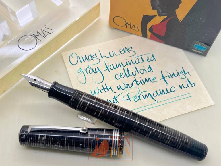 OMAS LUCENS GRAY LAMINATED CELLULOID - SR. SIZE - PERMANIO NIB | Tenpen ...