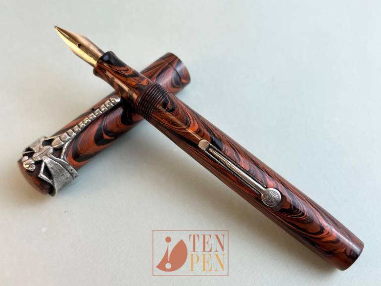 WATERMAN 52 V RIPPLE EBONITE WITH DRAGONFLY MOBILE CLIP | Tenpen - By ...