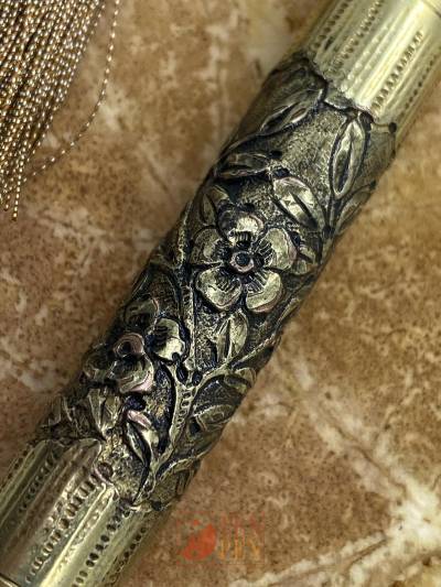 STILUS SAFETY PEN - GOLD FILLED FLORAL OVERLAY | Tenpen - By Letizia ...
